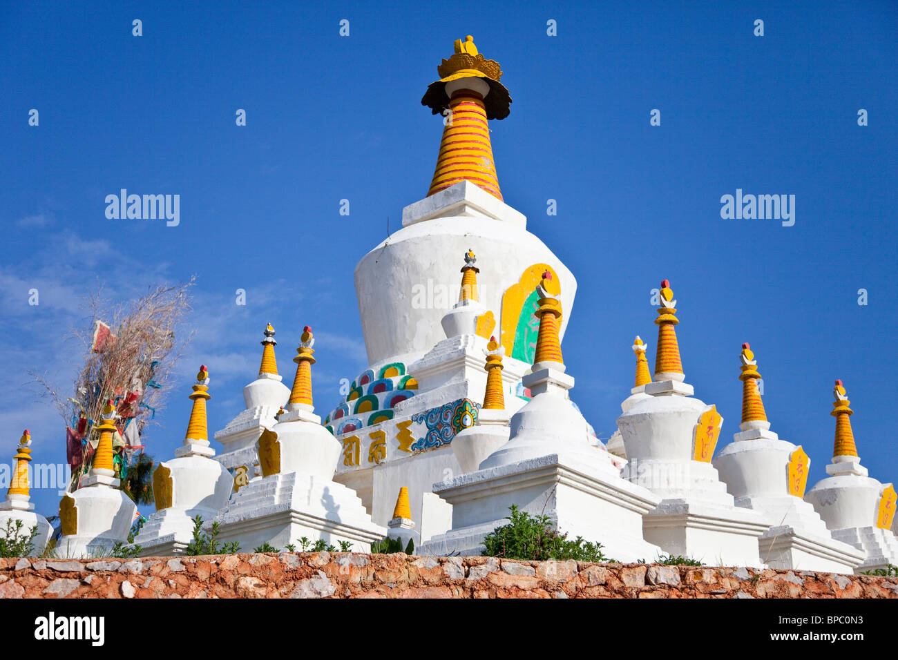 Tibetan buddhist stupa in shangri la hi-res stock photography and ...