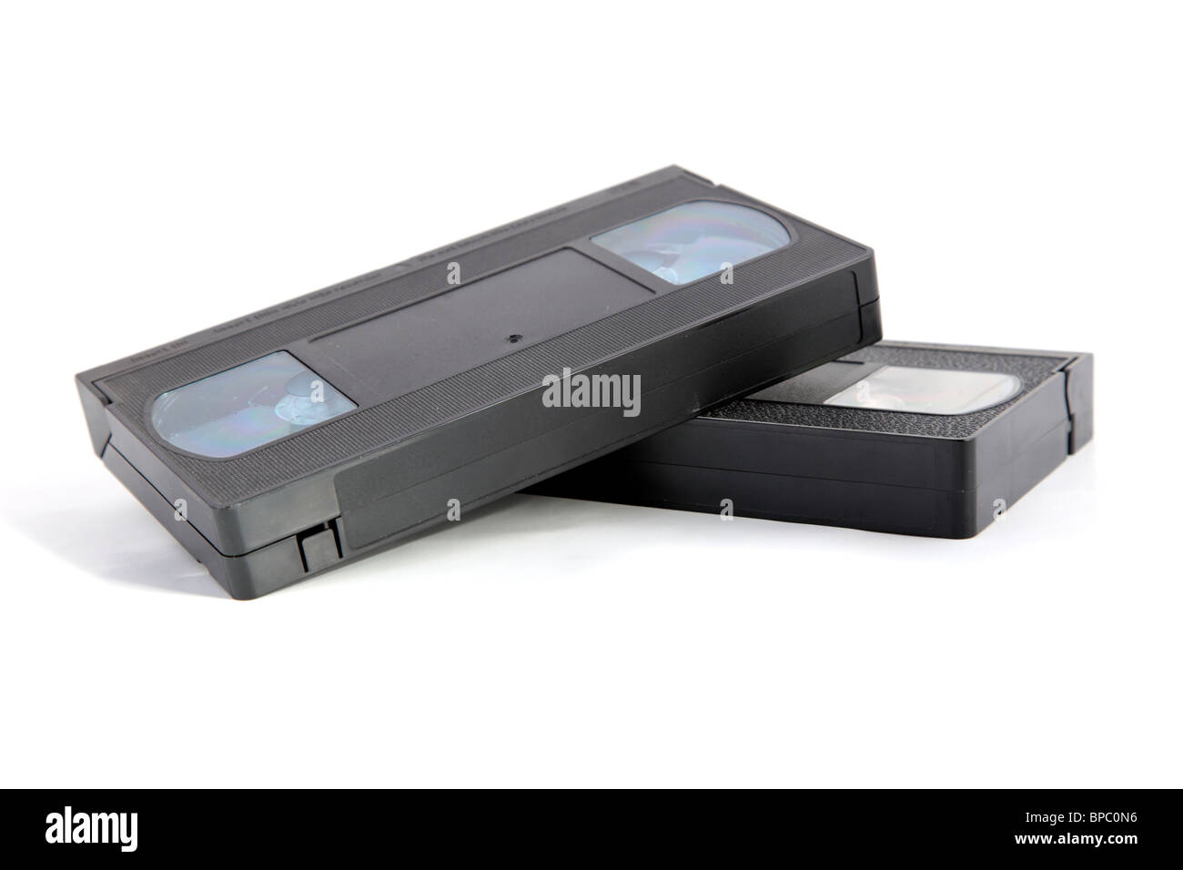 Old-fashioned VHS cassettes. All isolated on white background Stock ...