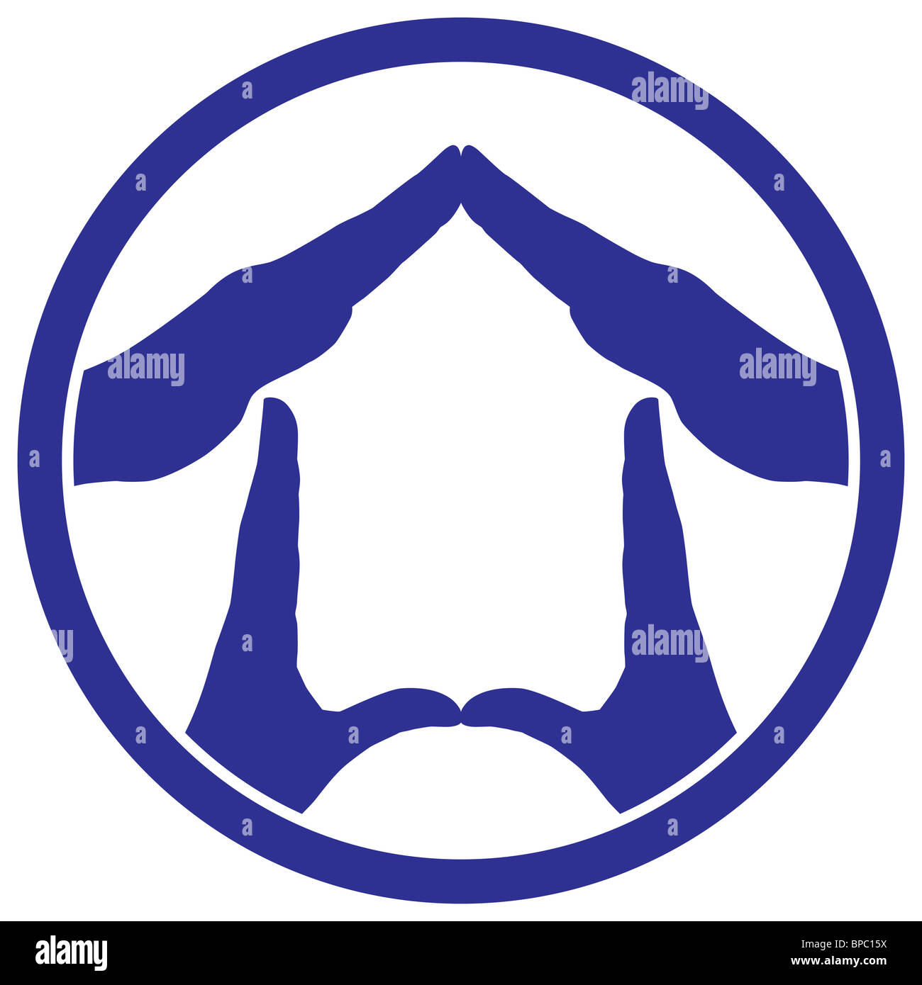 Conceptual vector illustration of a house symbol made from hands ...