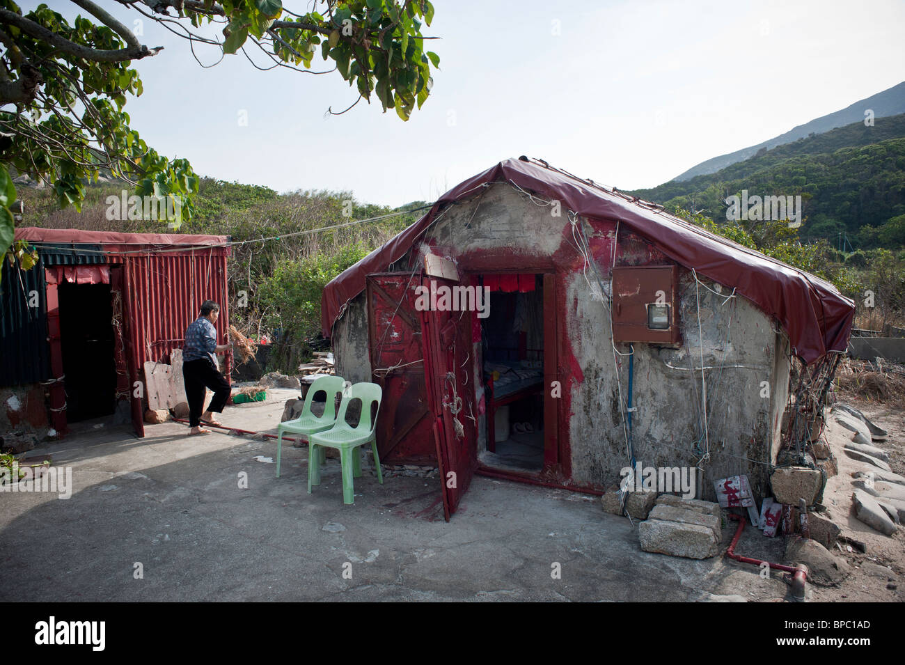 Hong Kong, The old village of Tung O. Many traditional houses deserted ...