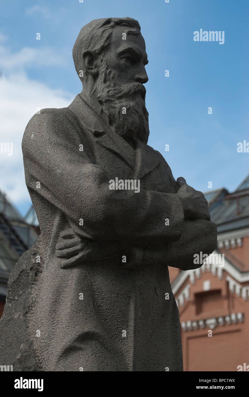 Statue of Tretyakov who was a founder of the art gallery in Moscow. Now ...