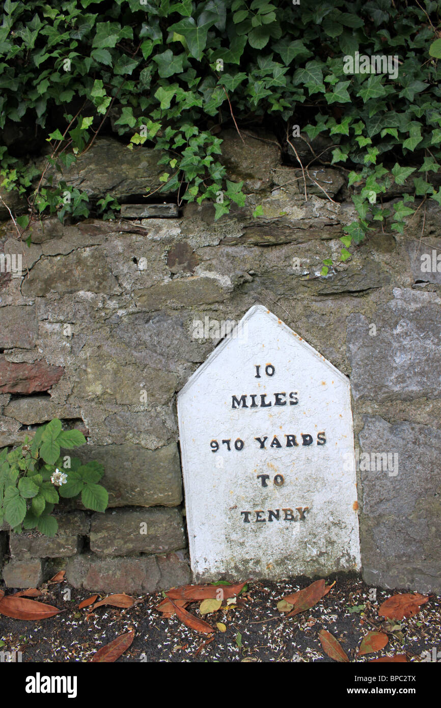 Road sign to Tenby in Narberth, Pembrokshire, West Wales, UK Stock ...