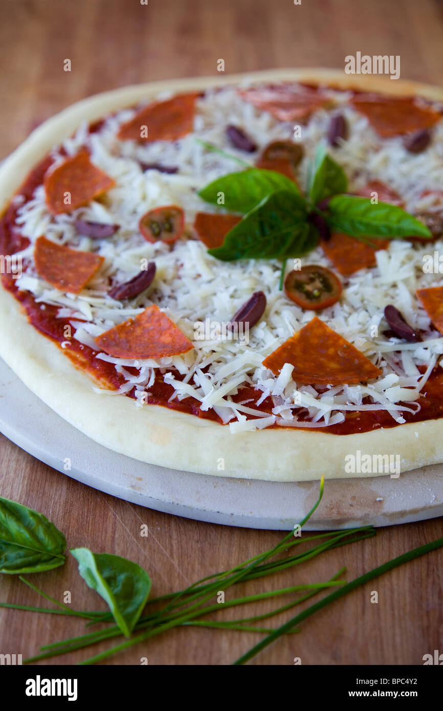 Uncooked pepperoni hi-res stock photography and images - Alamy