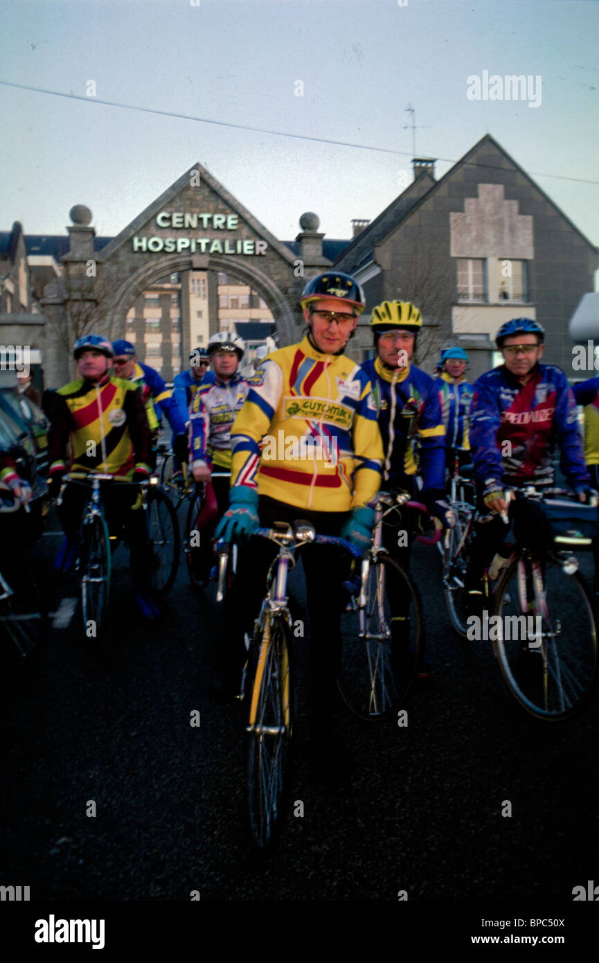 Queven, France - Group Men, Cyclist Participant, AIDS Bike-a-Thon FUndraising Event, Brittany to ...