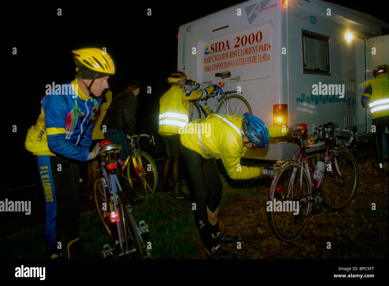 Paris, France - Action agianst AIDS Bike-a-Thon FUndraising Event, Brittany to Paris Sidaction ...