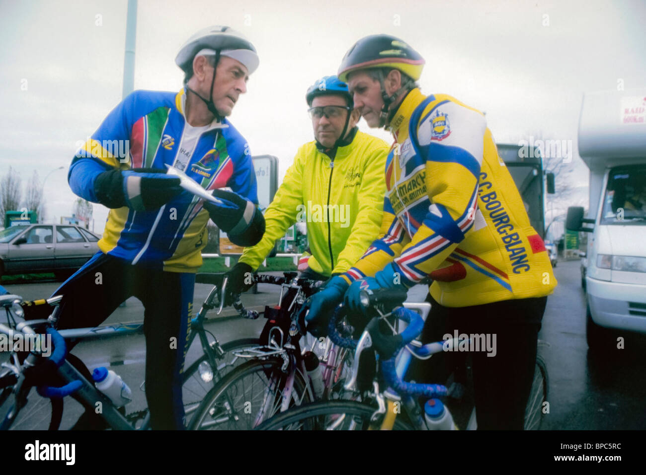 Paris, France - AIDS Bike-a-Thon FUndraising Event, Brittany to Paris Sidaction, Cyclists on ...