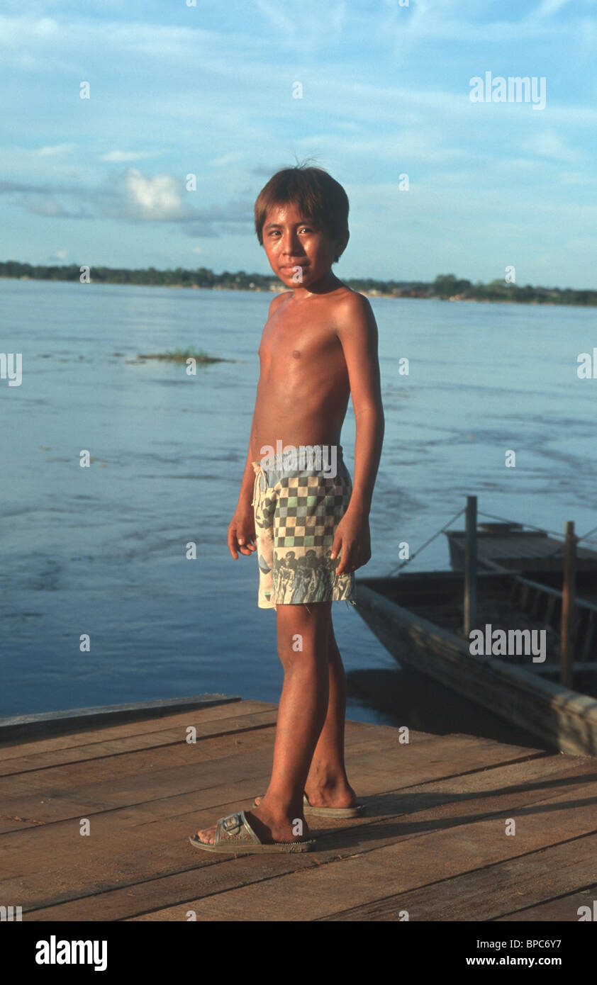 BOLIVIA NATIVE CHILD IN THE TOWN OF RIBERALTA IN THE BENI AMAZON REGION ...