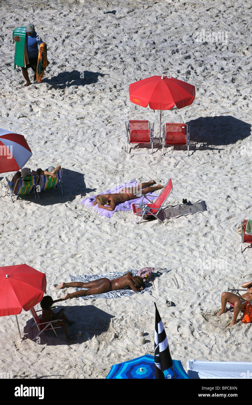 Sunbathers Copacabana Beach Stock Photos & Sunbathers Copacabana Beach ...