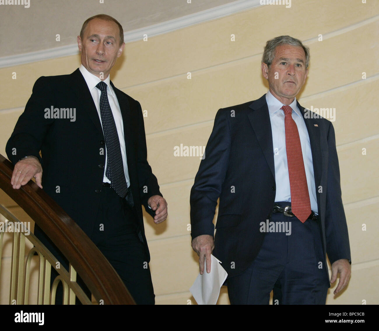 Presidents George Bush Vladimir Putin High Resolution Stock Photography ...