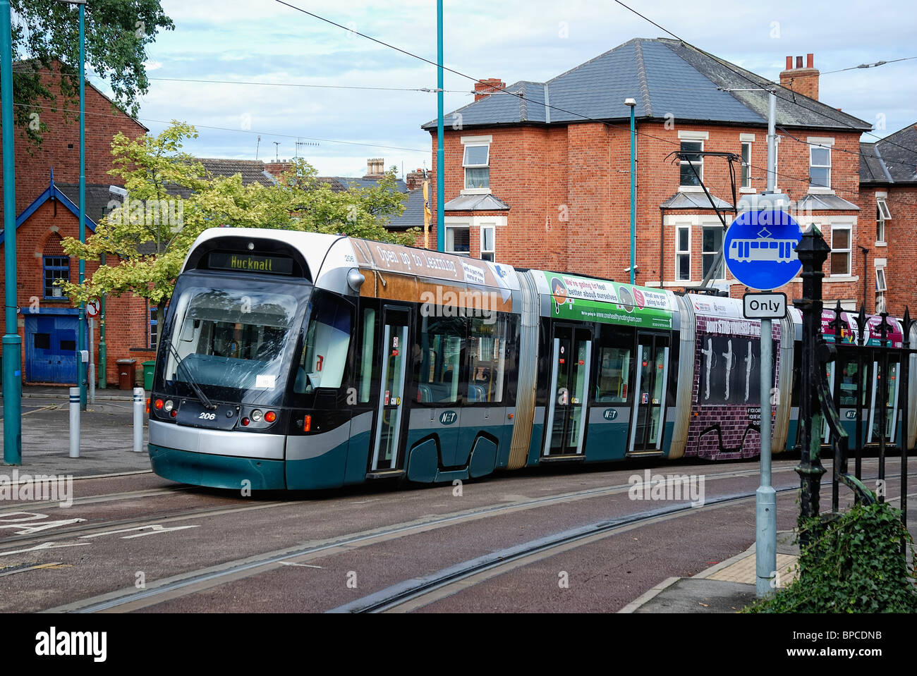 Nottingham tram hyson green england uk Stock Photo - Alamy
