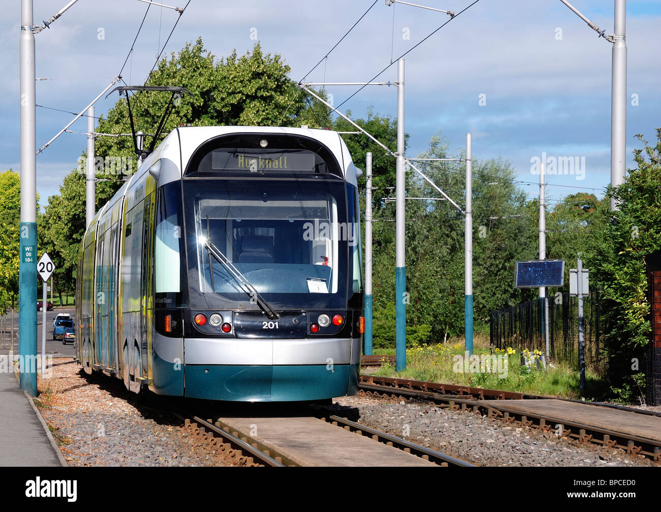 Nottingham express transit on the approach to Wilkinson street england ...