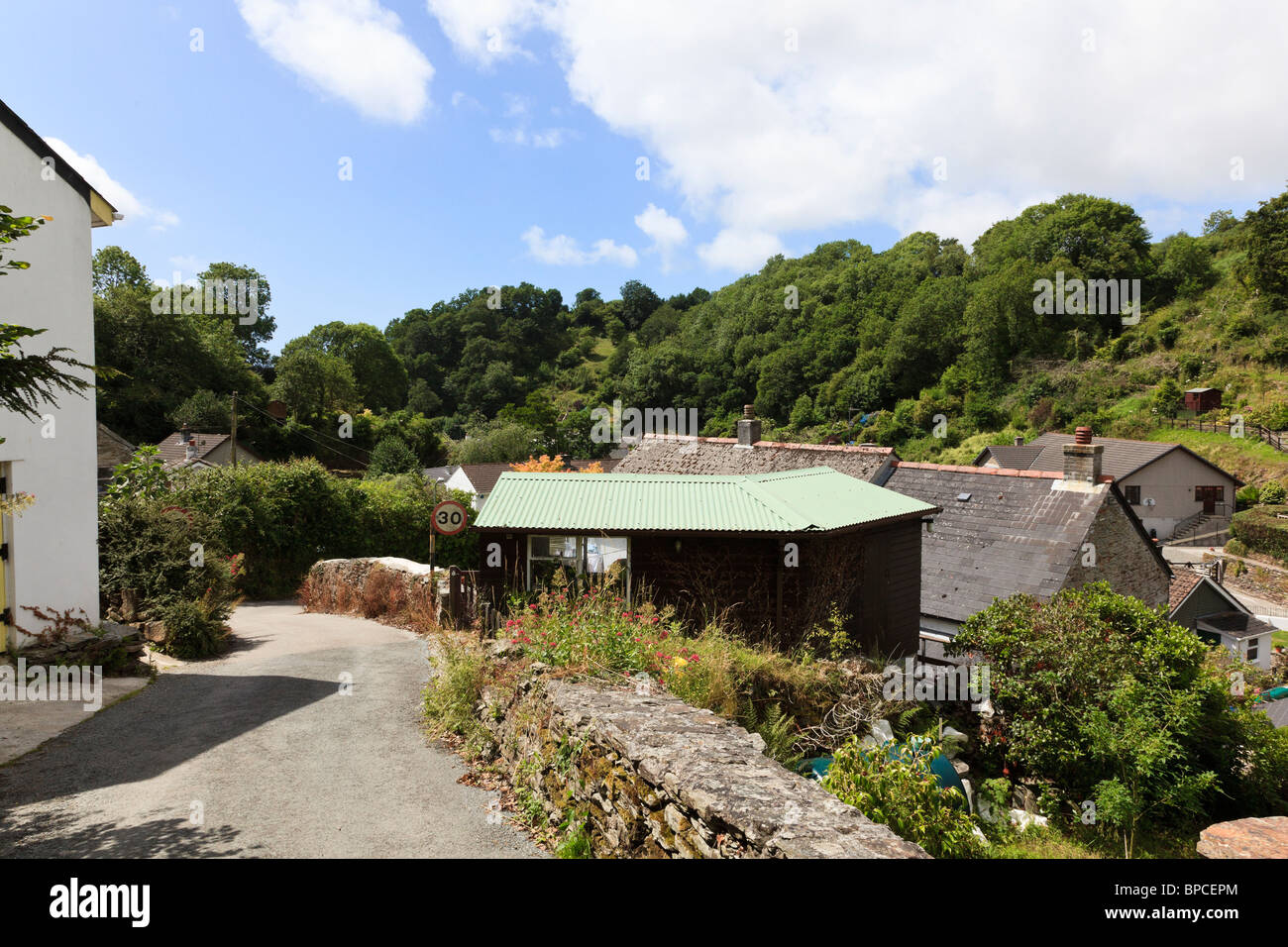 Views across the rooftops of the Attractive Devon Village of Milton ...