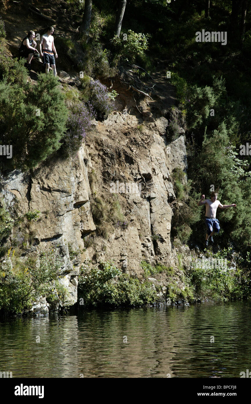 People swimming at Spitchwick, Dartmoor, Devon Stock Photo - Alamy