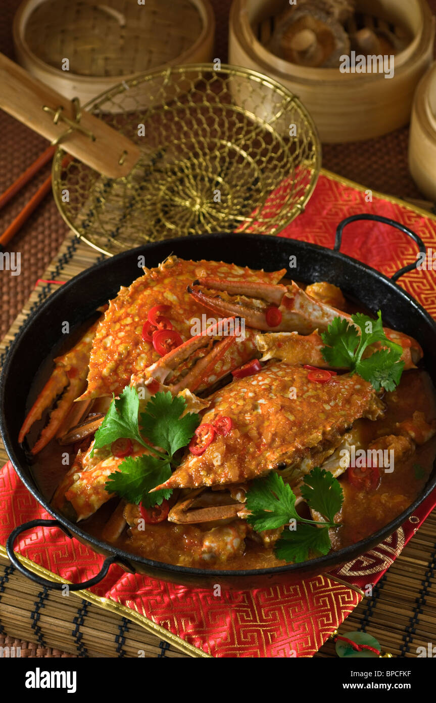 Singapore chilli crab Stock Photo - Alamy