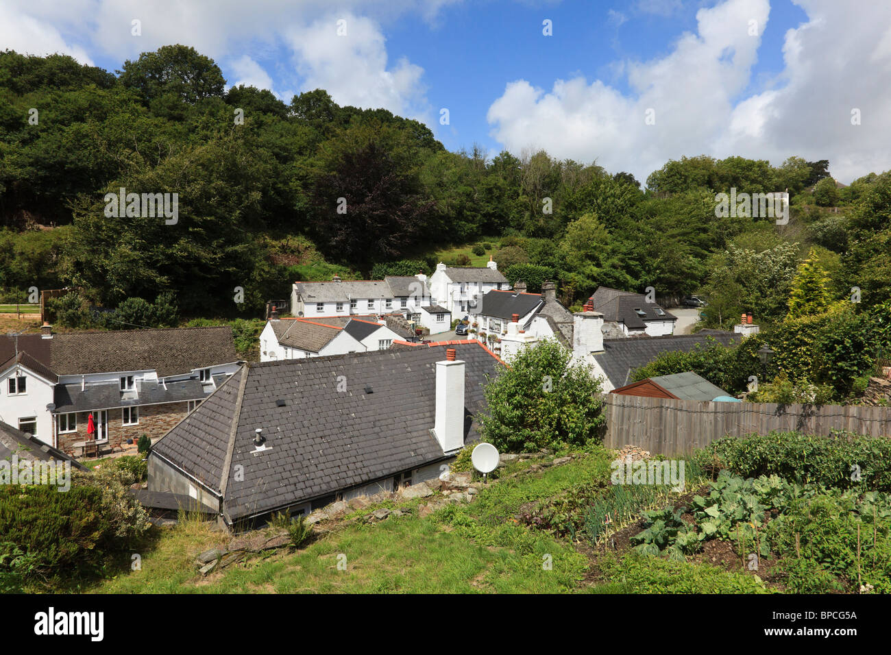 Views across the rooftops of the Attractive Devon Village of Milton ...