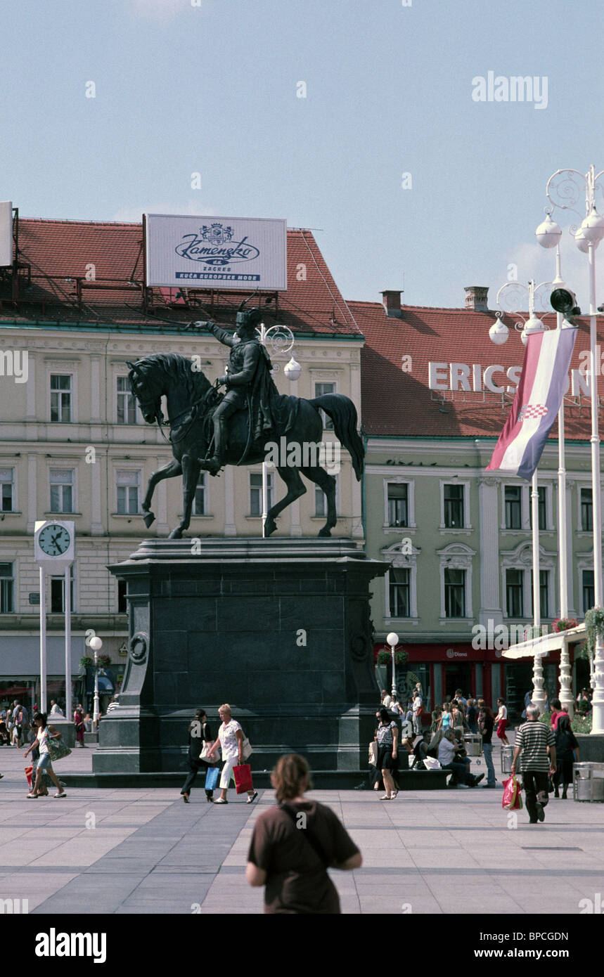 Ban Josip Jelacic square, city center, Zagreb, Croatia; Europe Stock ...