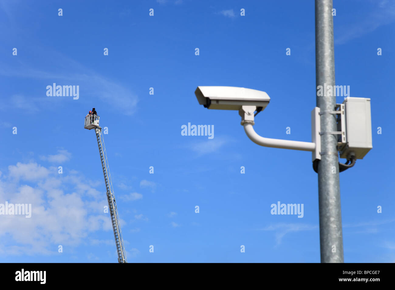 Secure area - industrial monitoring cctv Stock Photo - Alamy