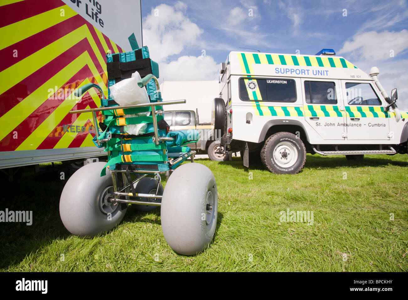 An all terrain wheel chair buggy used by St John Ambulance at the ...