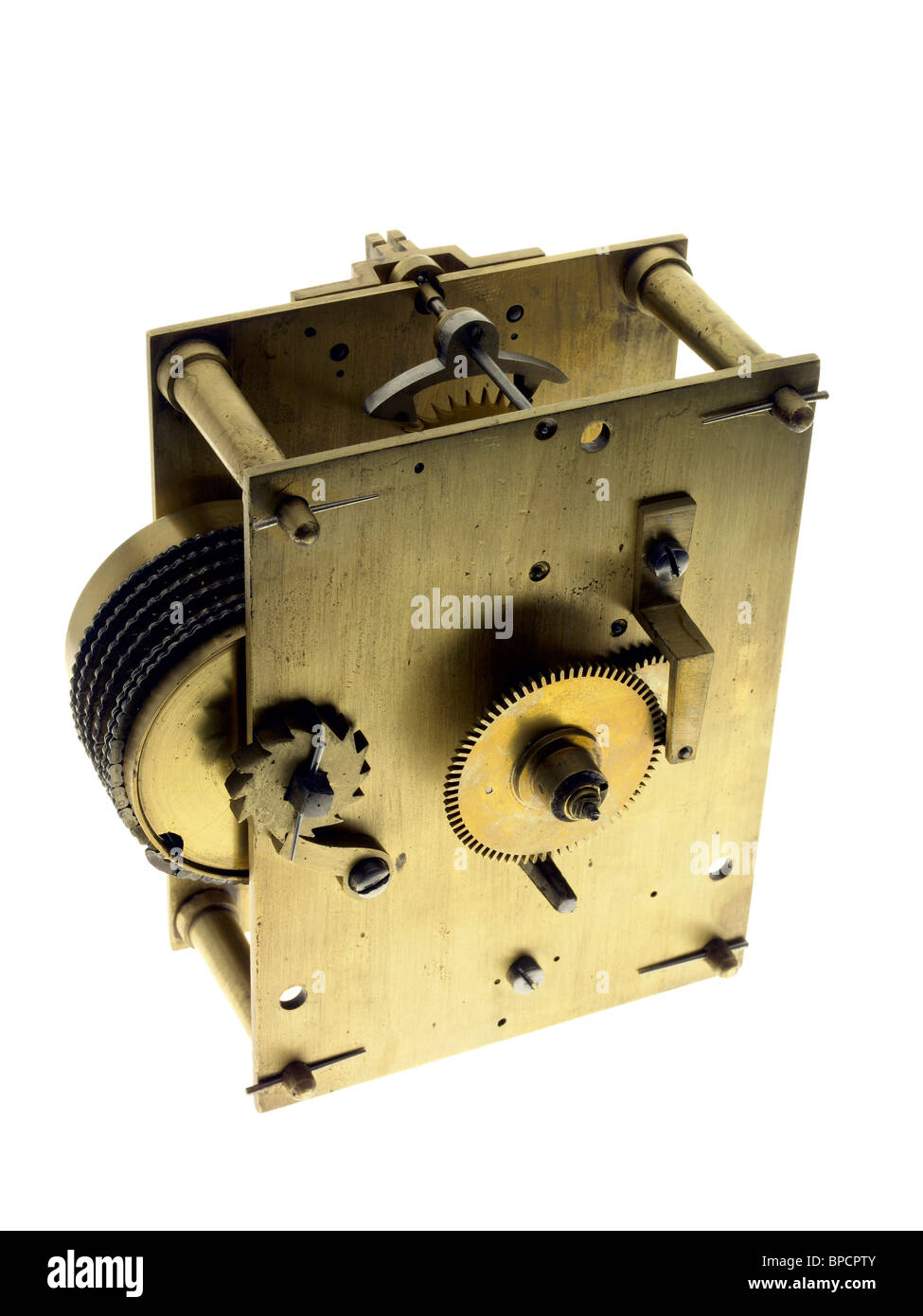 English fusee clock movement Stock Photo - Alamy