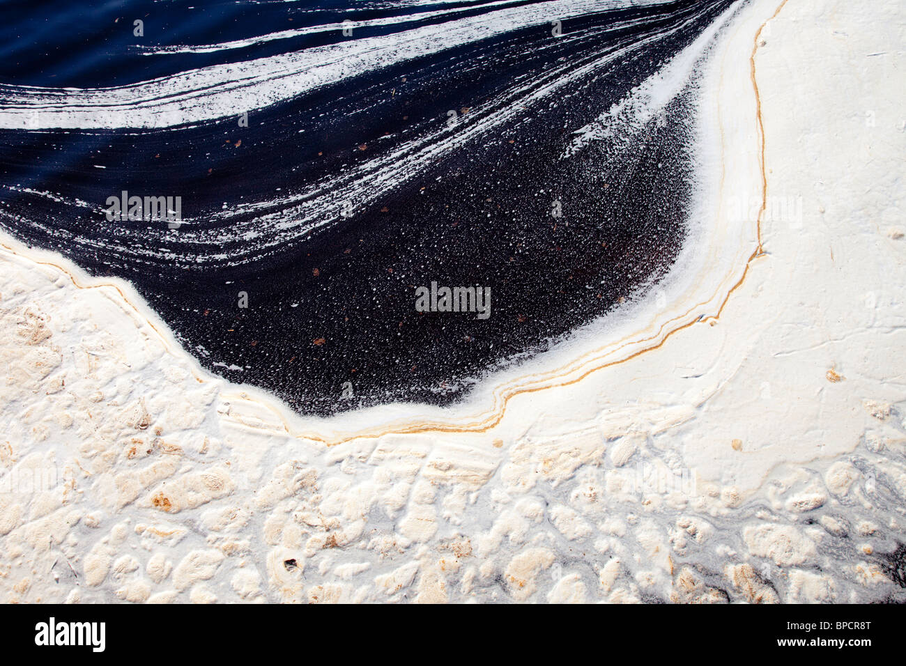 Layer of waste floating on water surface Stock Photo - Alamy
