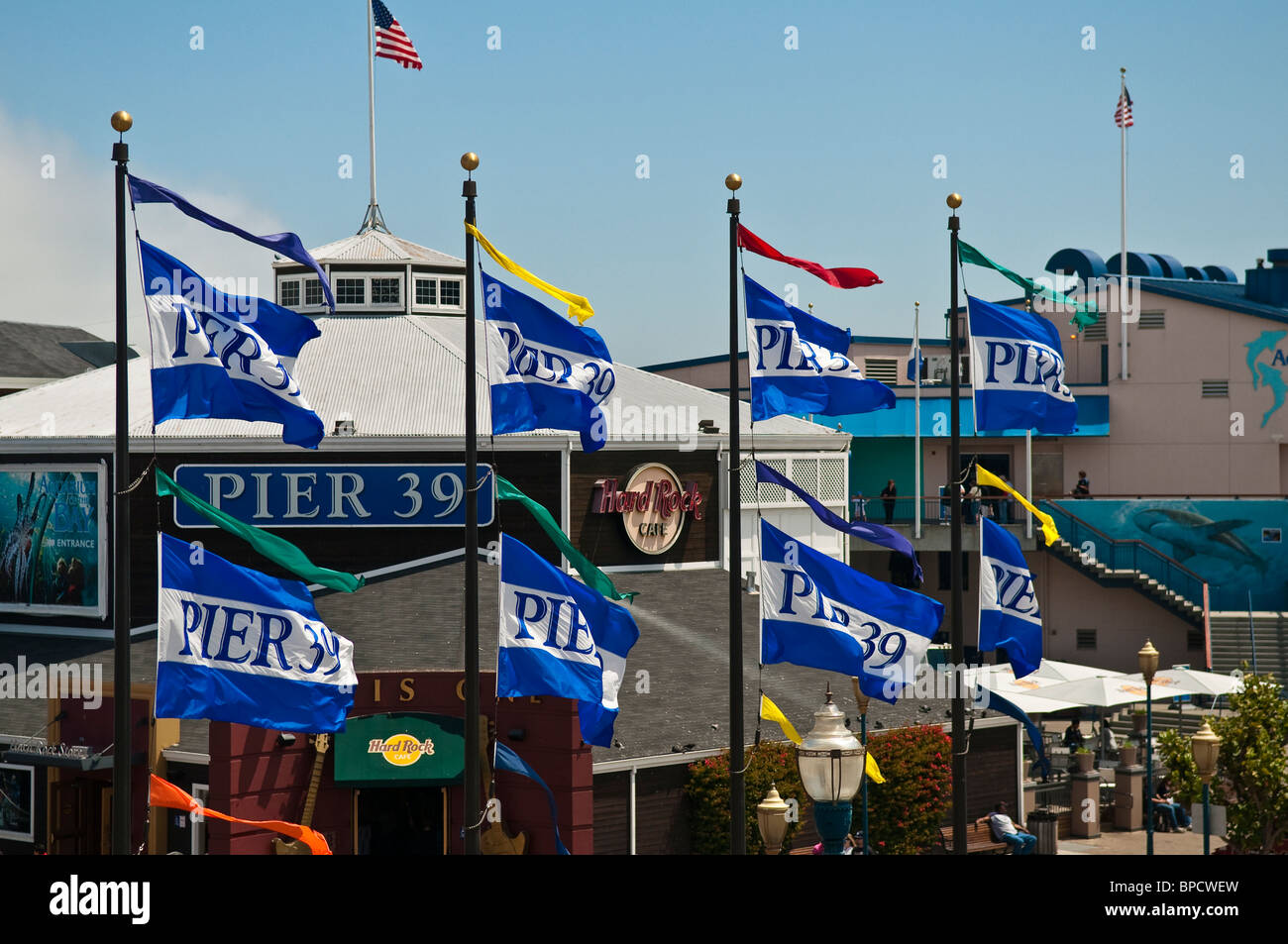Flags at Pier 39, Fishermans Wharf, San Francisco, California, USA ...