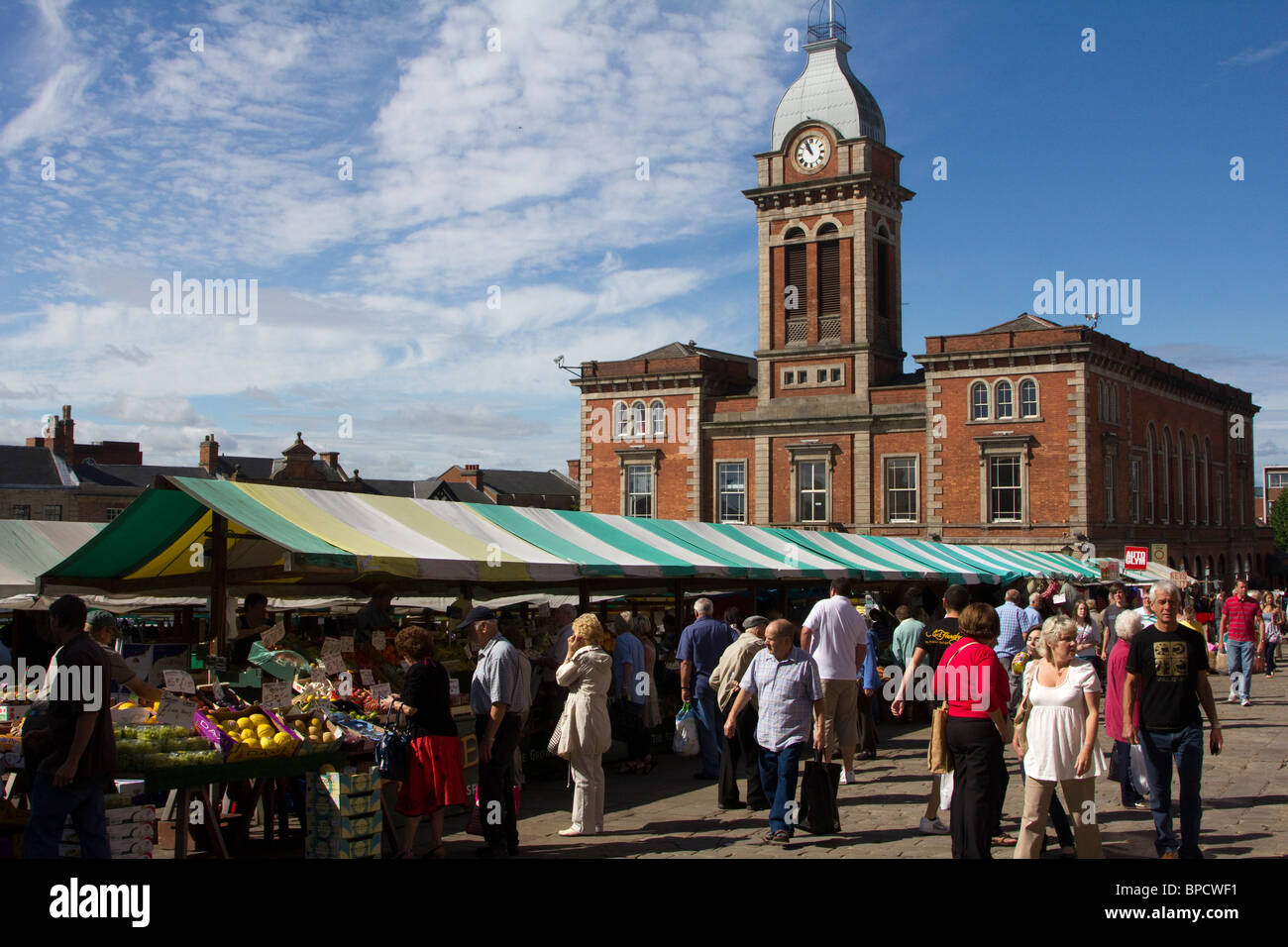 chesterfield town centre derbyshire england uk gb Stock Photo - Alamy