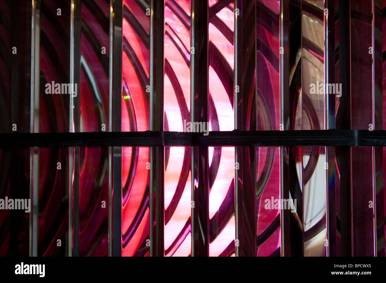 lighthouse beacon glass lens magnifying warning Stock Photo - Alamy