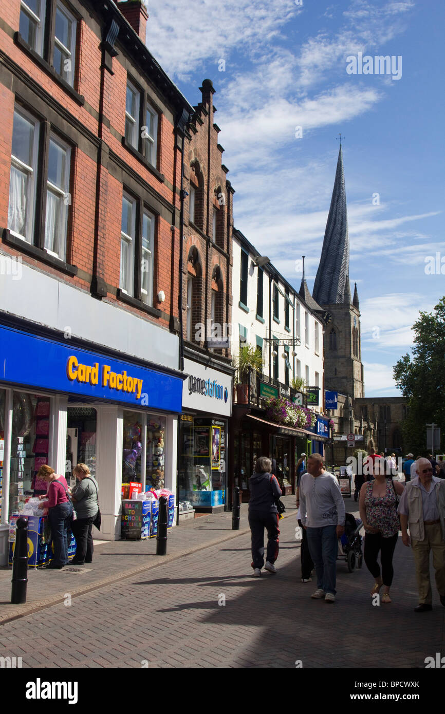 chesterfield town centre derbyshire england uk gb Stock Photo - Alamy