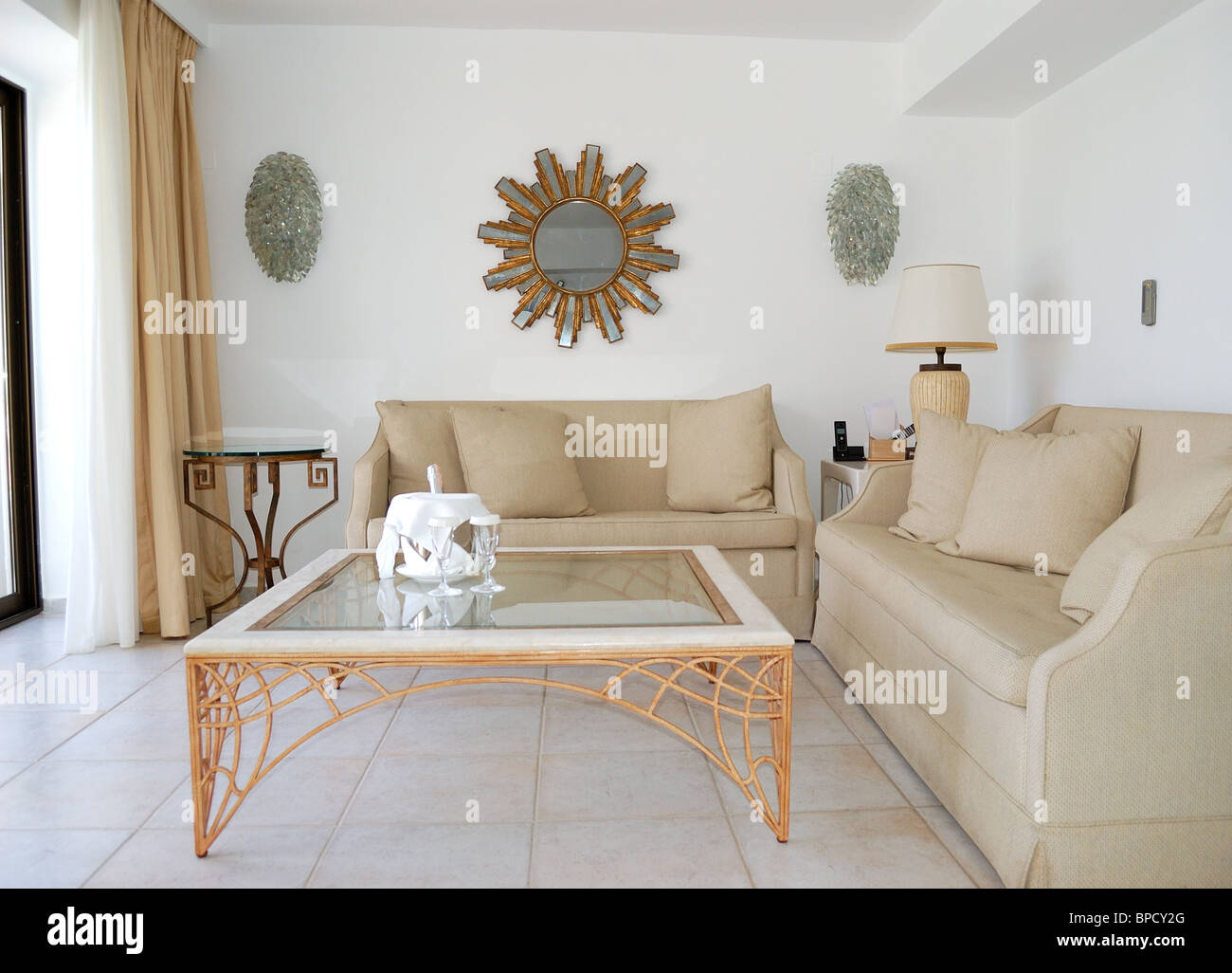 Interior of the luxury villa, Crete, Greece Stock Photo - Alamy