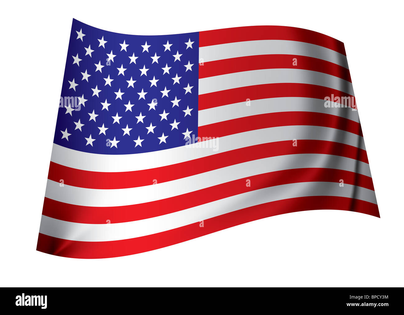 red white and blue american flag from the united states with folds ...