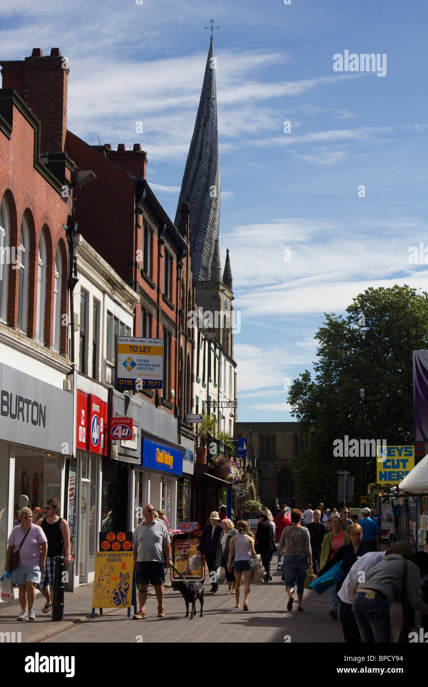 chesterfield town centre derbyshire england uk gb Stock Photo - Alamy