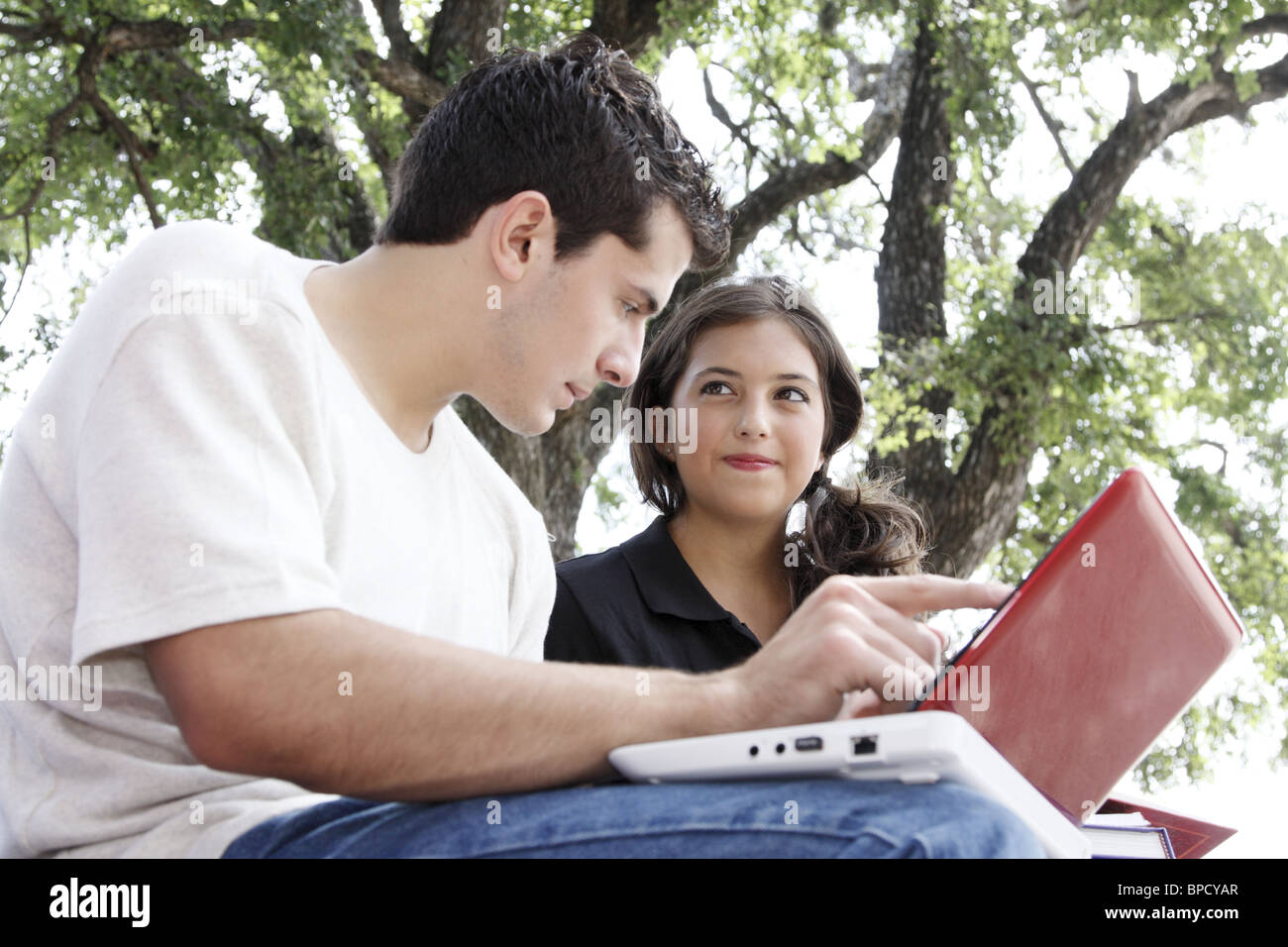 Students using a computer to study Stock Photo - Alamy