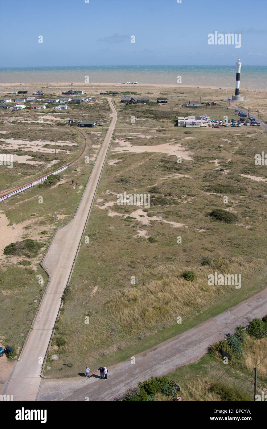 aerial view dungeness beach shrub roads lighthouse Stock Photo - Alamy