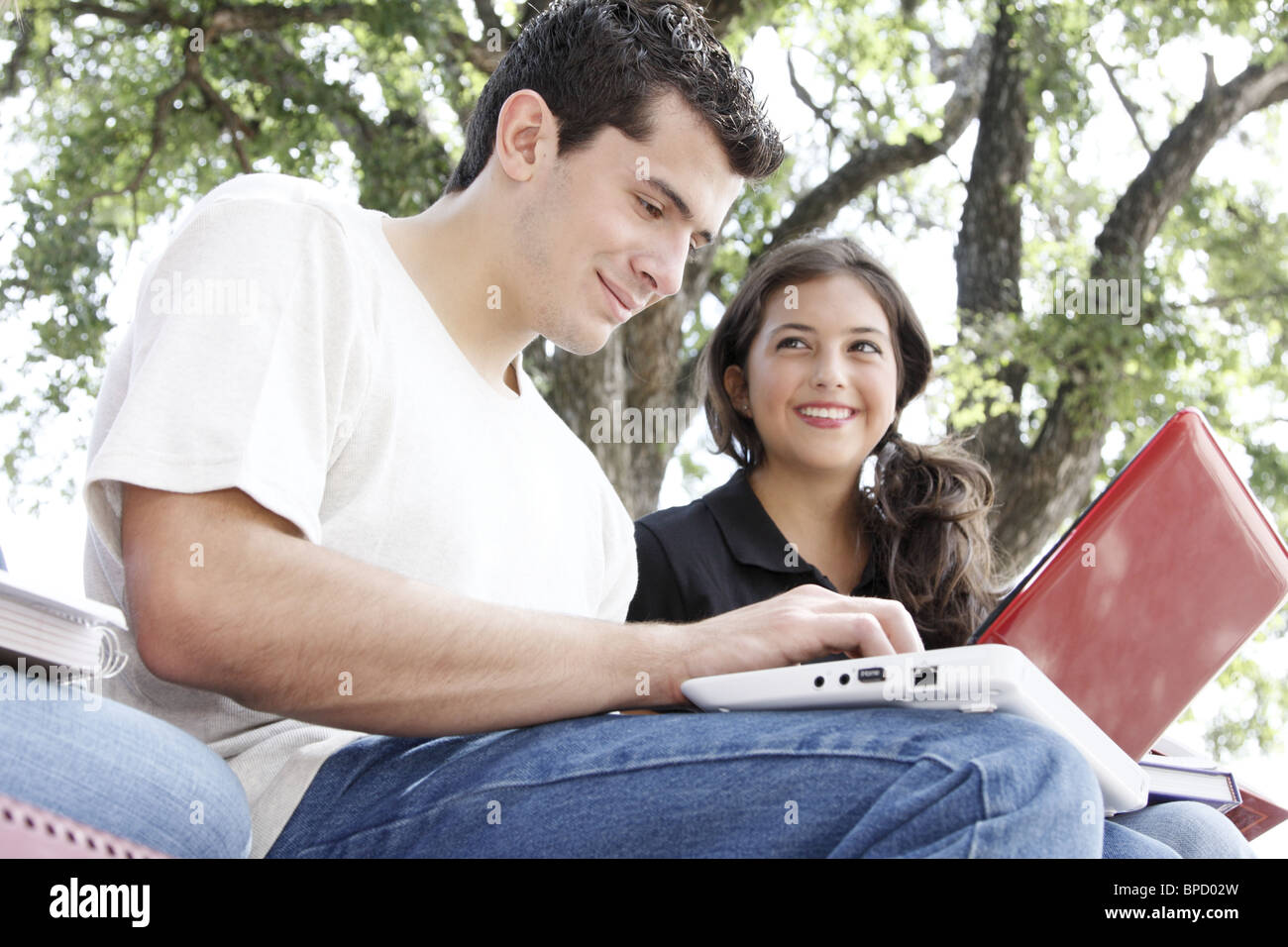 Students using a computer to study Stock Photo - Alamy