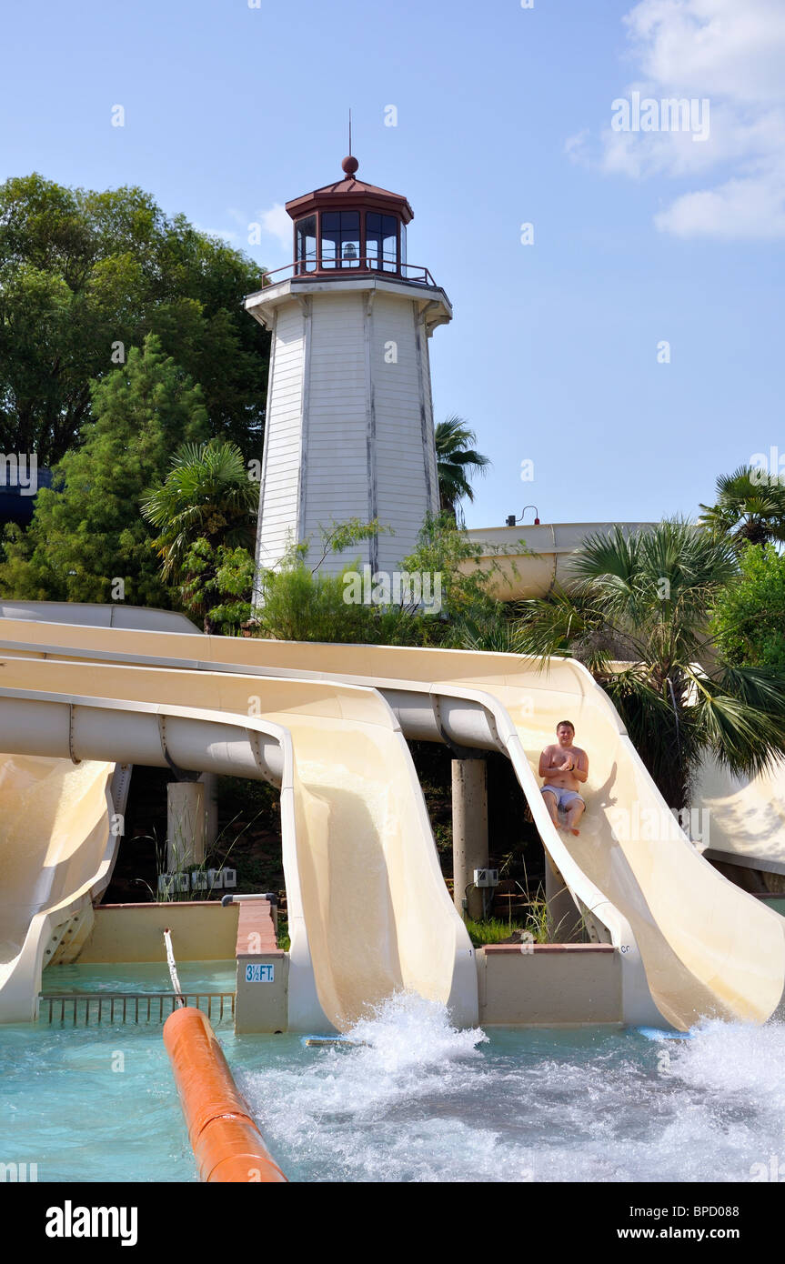 Water slide at Hurricane Harbor waterpark , Six Flags Over Texas ...