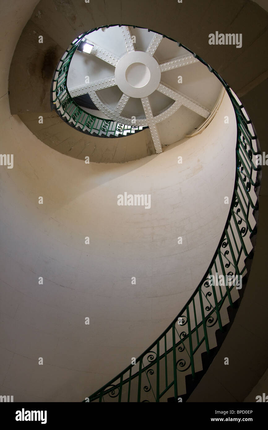 19th century lighthouse tower spiral staircase old Stock Photo - Alamy
