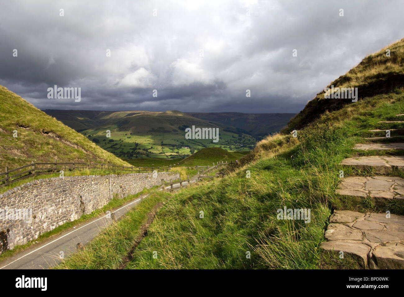 vale of edale from mam tor derbyshire peak district national park ...