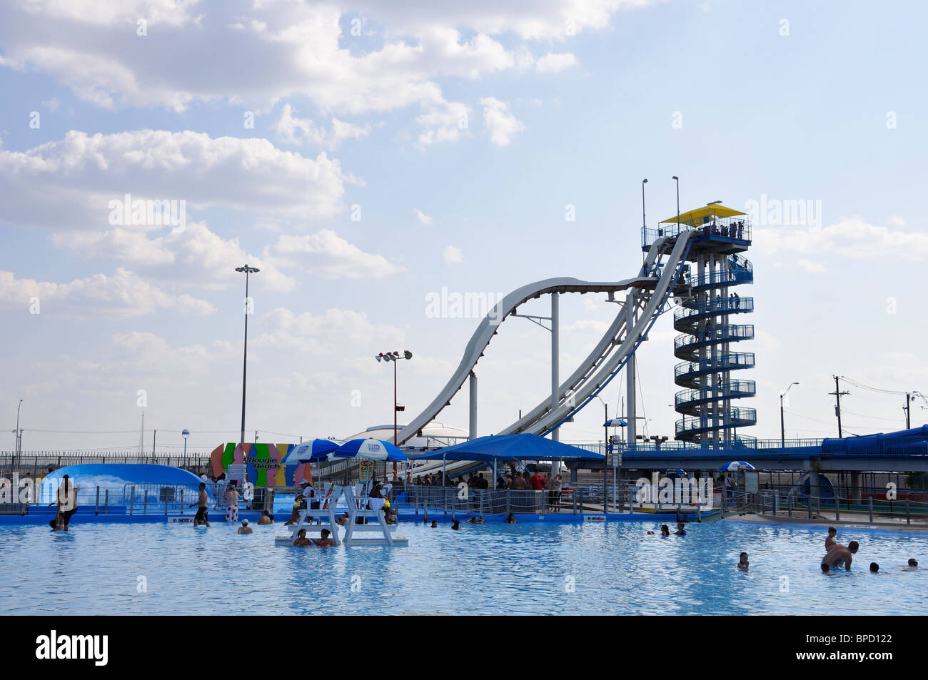 Water slide at Hurricane Harbor waterpark , Six Flags Over Texas ...