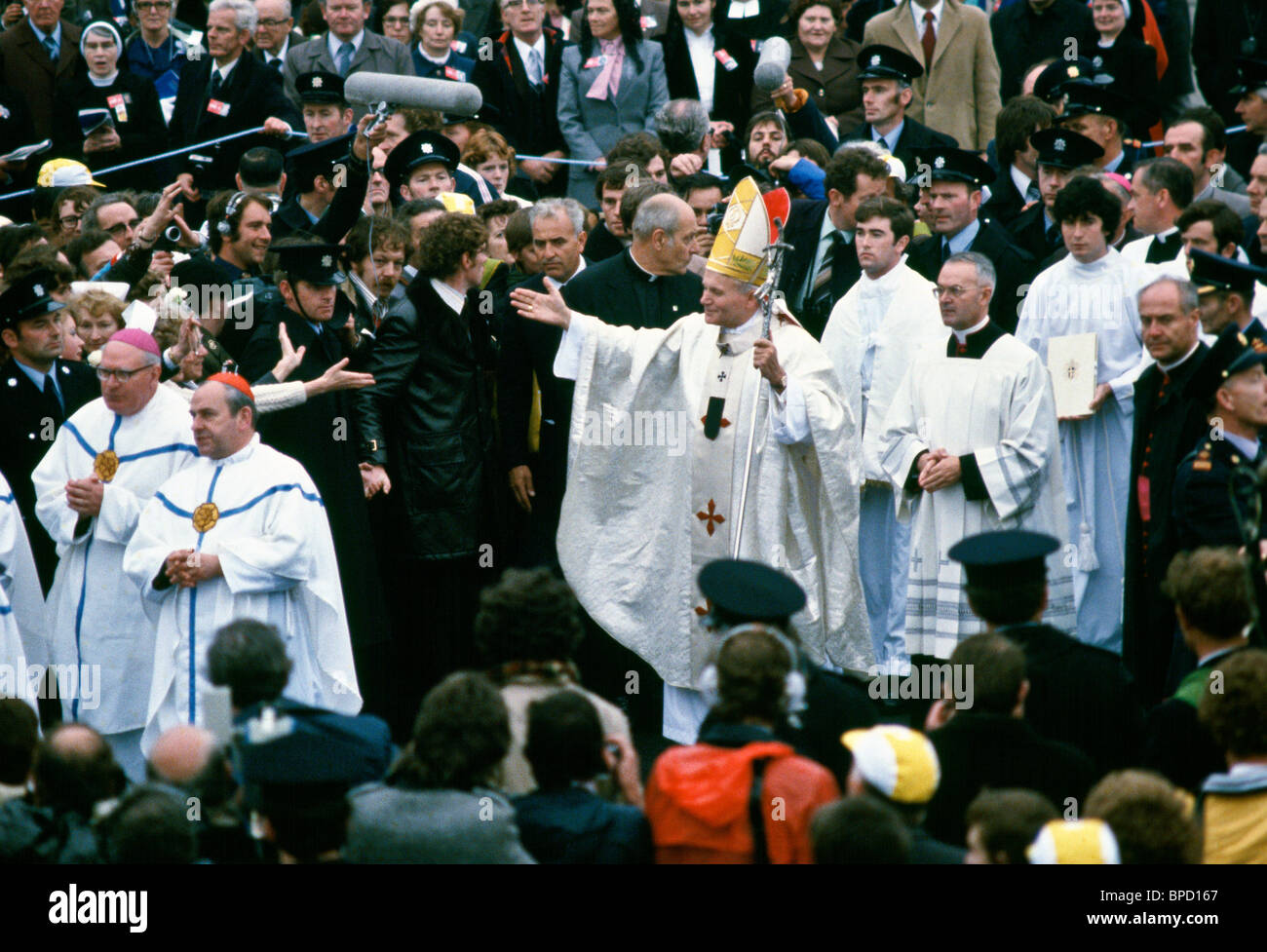 Pope John Paul II arrives to celebrate Mass at Knock during his visit ...