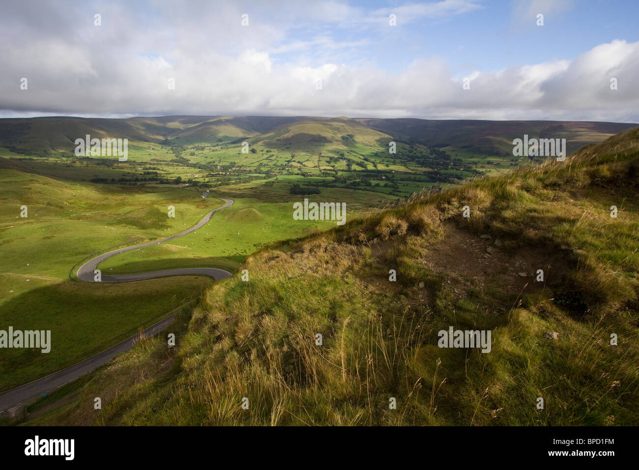 vale of edale from mam tor derbyshire peak district national park ...