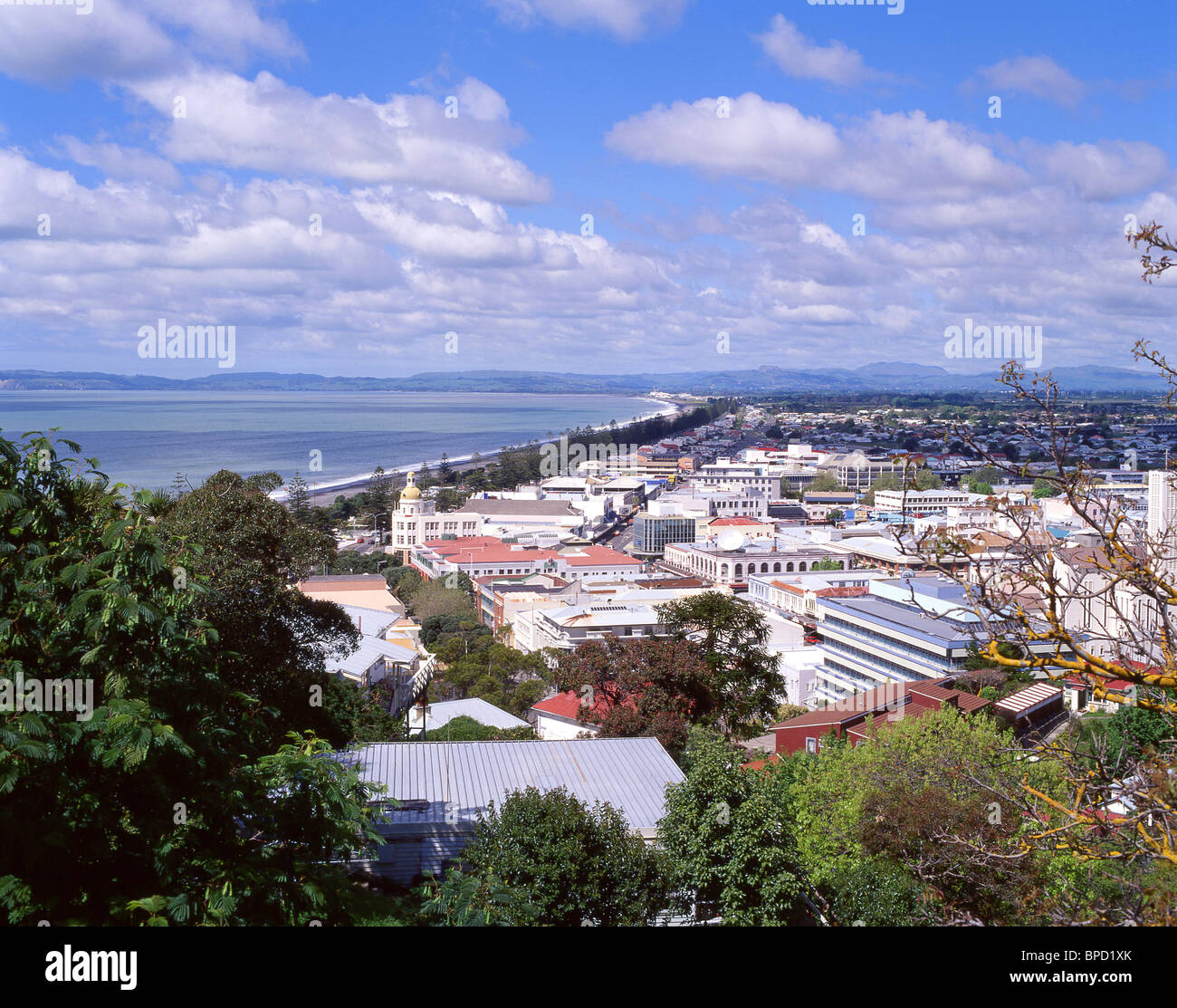 City seafront and Hawke Bay, Napier, Hawke's Bay Region, New Zealand ...