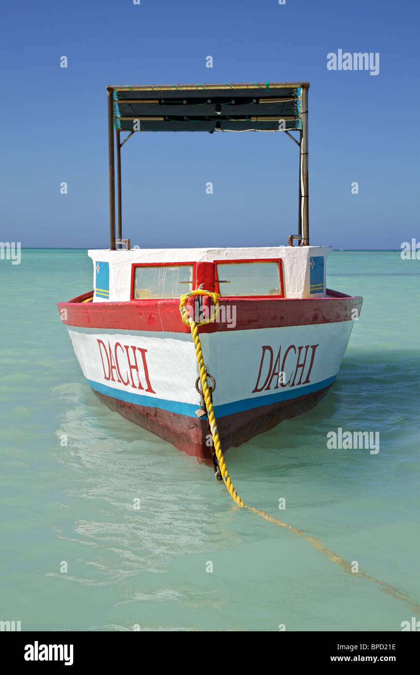 The Colorful Fishing Boat of Aruba named Dachi Stock Photo - Alamy