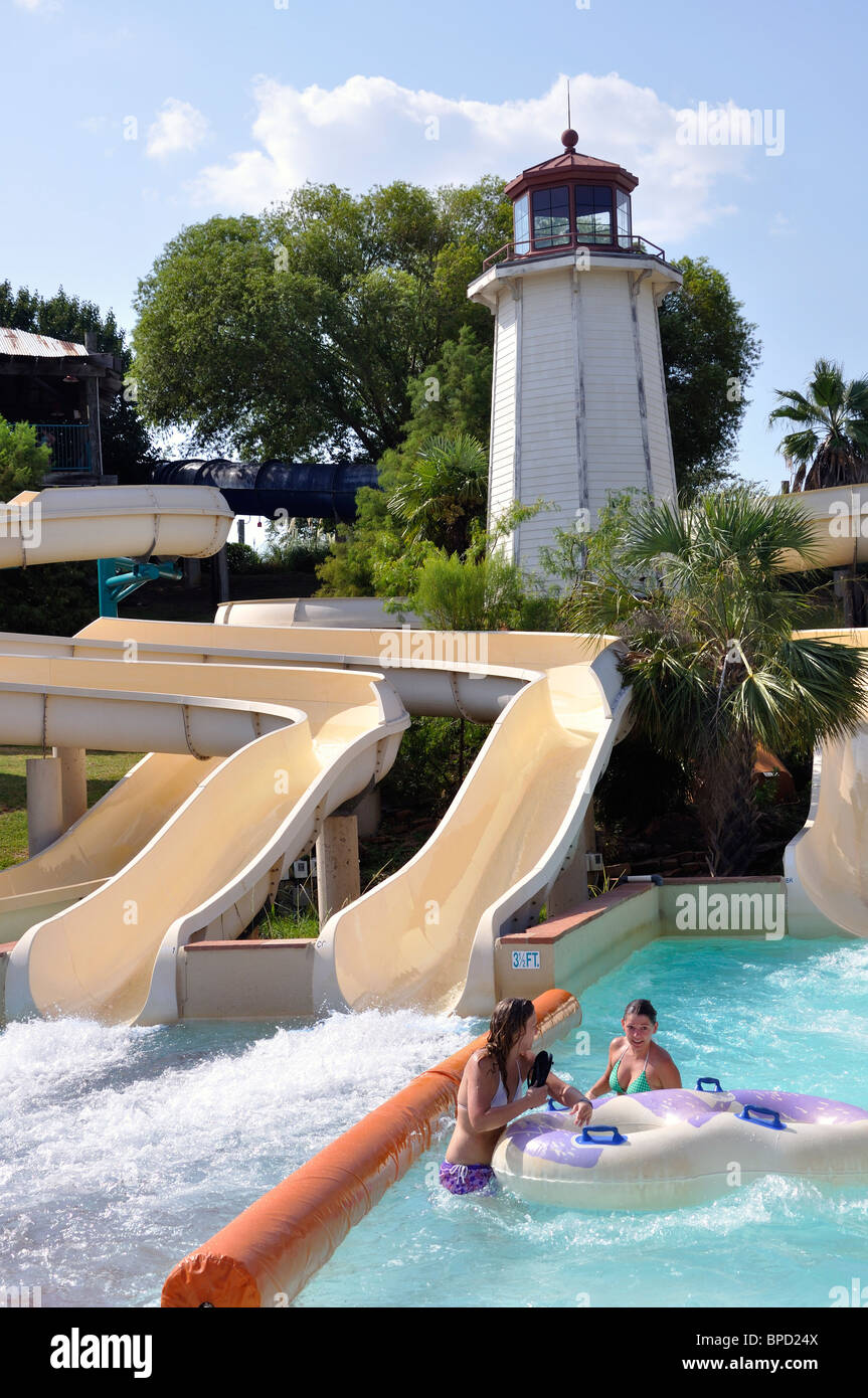Water slide at Hurricane Harbor waterpark , Six Flags Over Texas ...