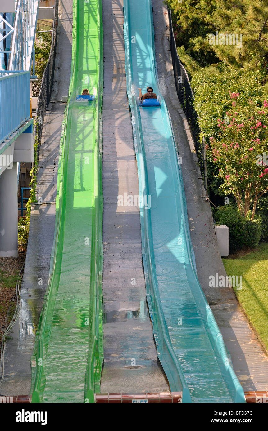 Water slide at Hurricane Harbor waterpark , Six Flags Over Texas ...