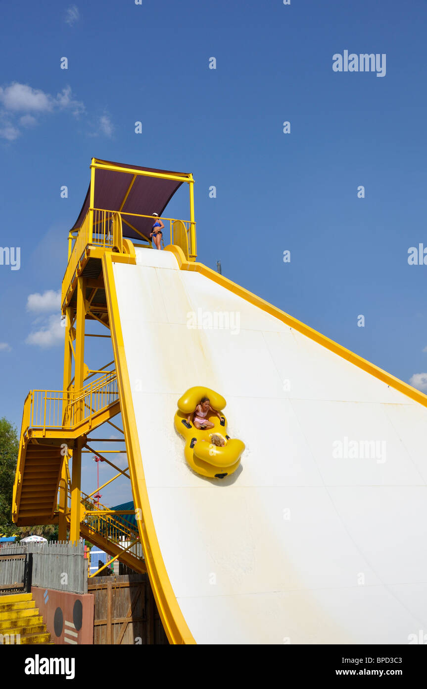 Water slide at Hurricane Harbor waterpark , Six Flags Over Texas ...
