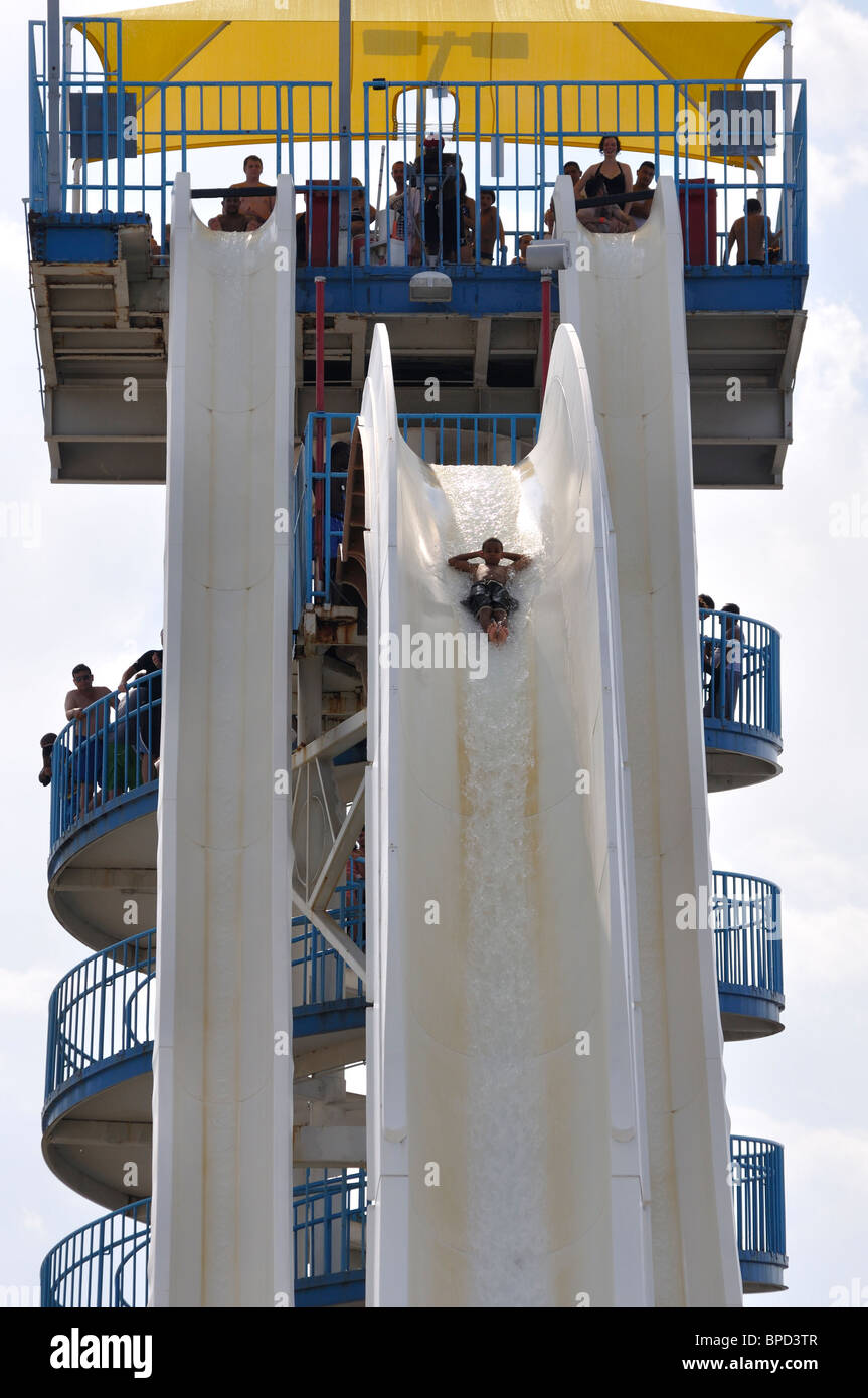 Water slide at Hurricane Harbor waterpark , Six Flags Over Texas ...
