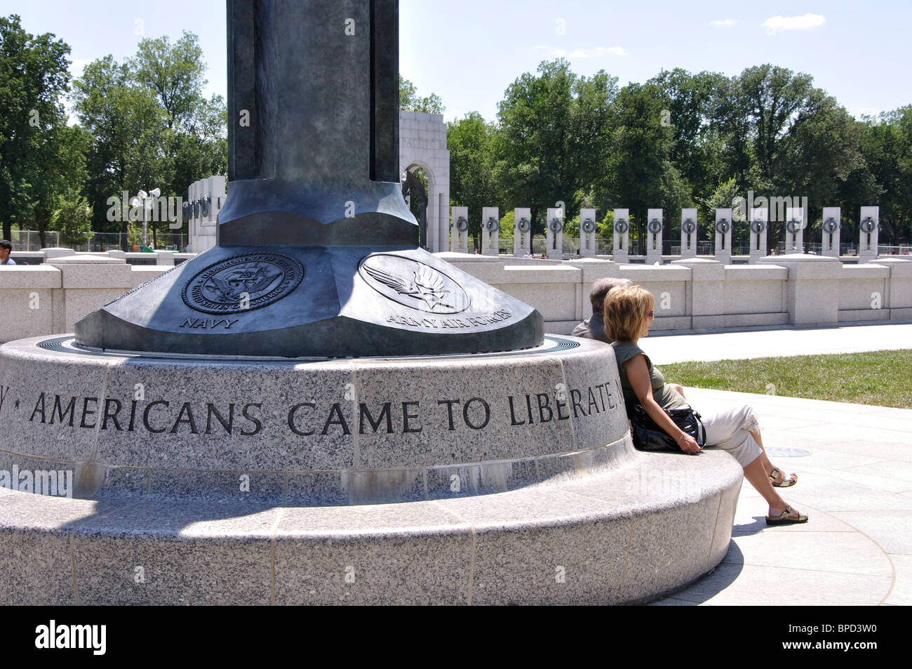 National World War II Memorial and fountain, Washington DC, USA Stock ...