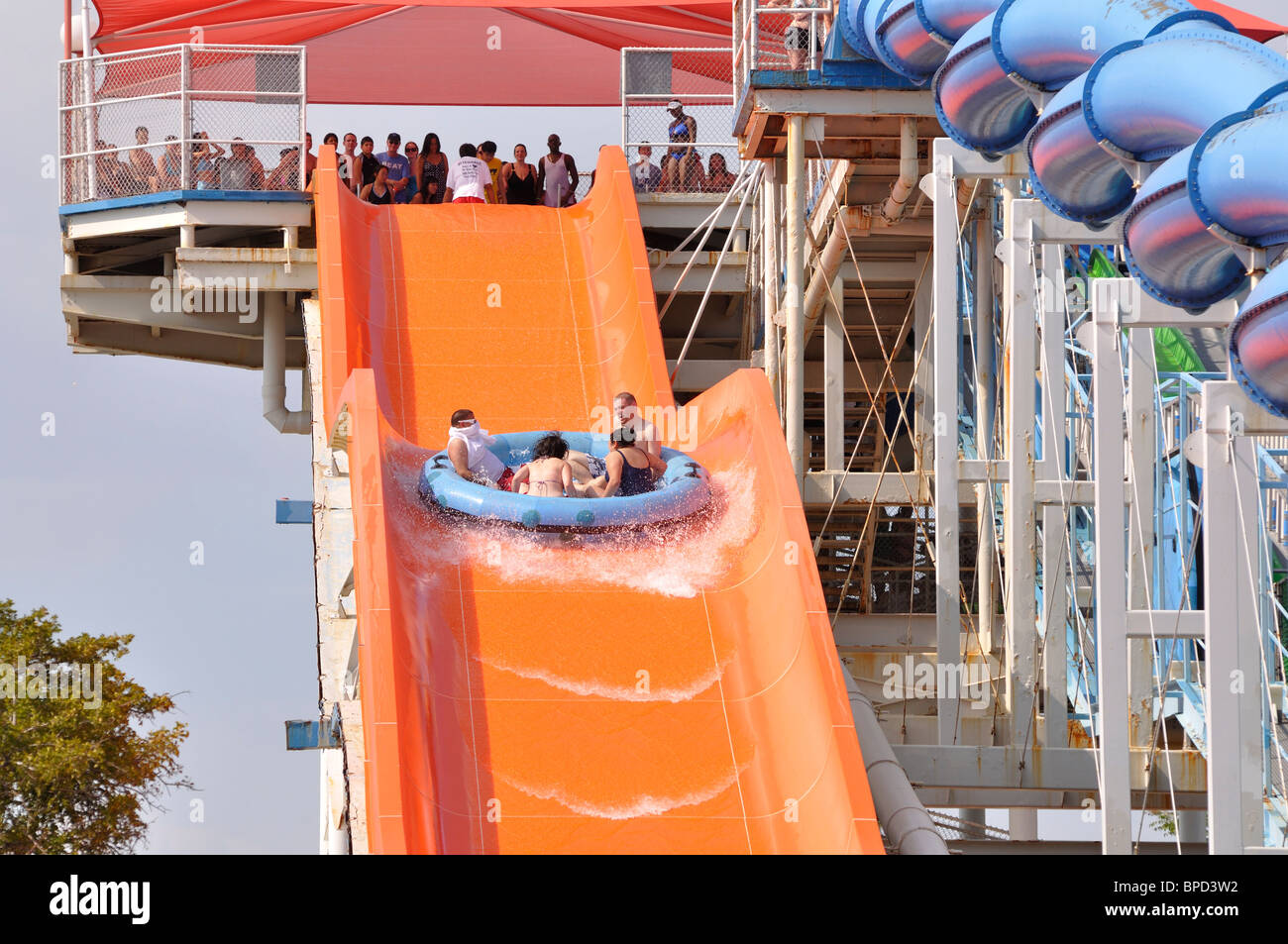Water slide at Hurricane Harbor waterpark , Six Flags Over Texas ...