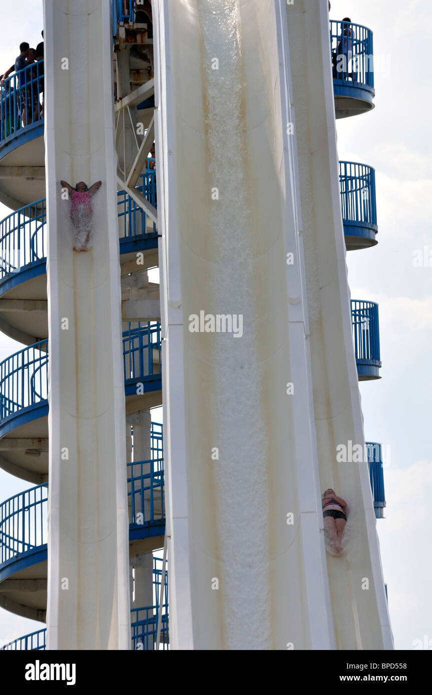 Water slide at Hurricane Harbor waterpark , Six Flags Over Texas ...