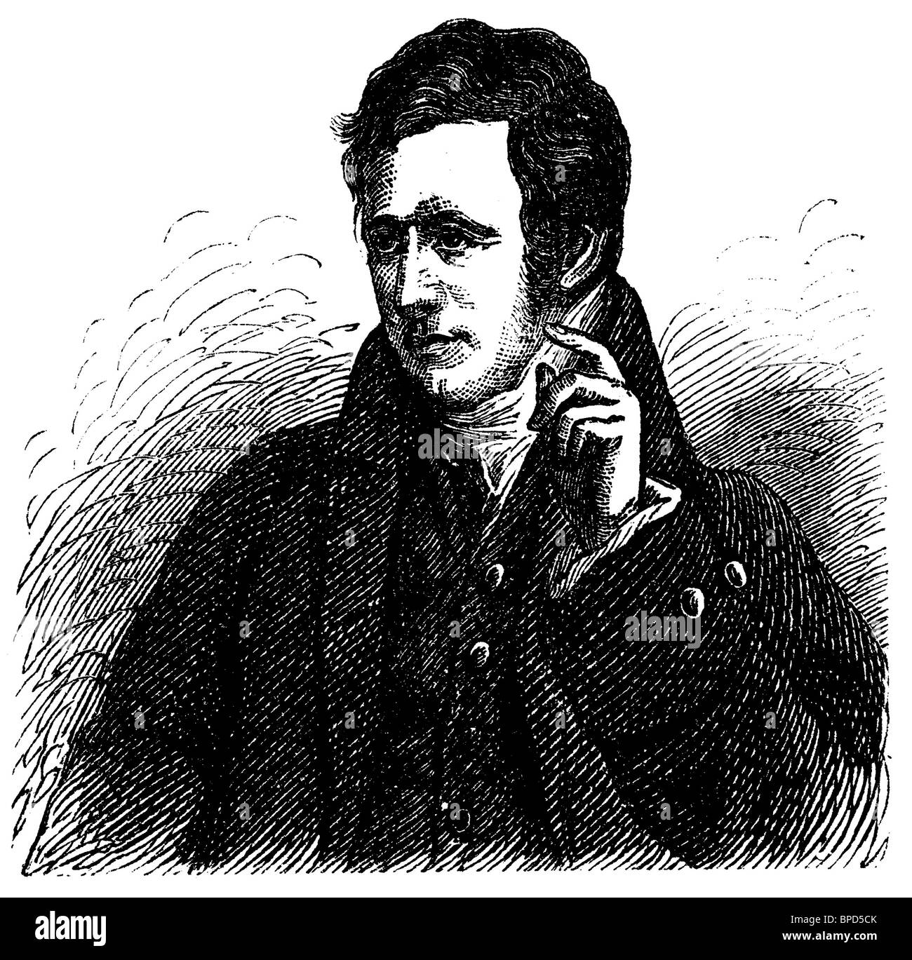 Coloured Portrait Of Humphry Davy English Chemist Stock